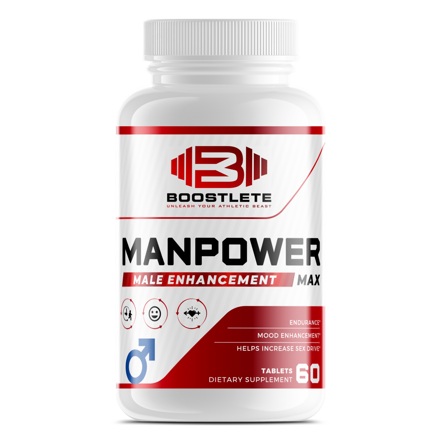 Boostlete ManPower Men's Max Vitality Boost 60 tablets Togkat Ali Powd